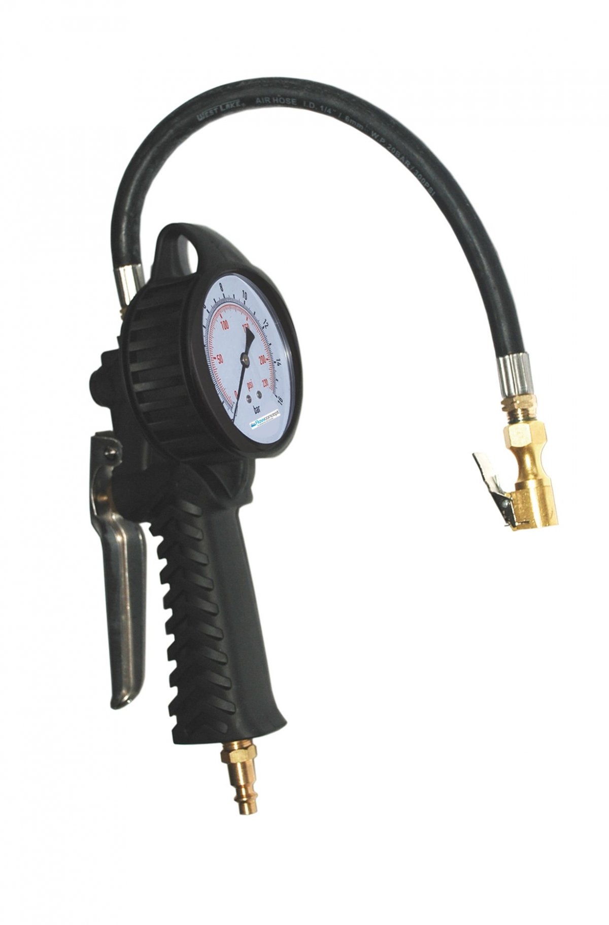 FLOW PUMPEPISTOL Manometer 0-12 BAR - Luftværktøj, Slanger, Koblinger ...
